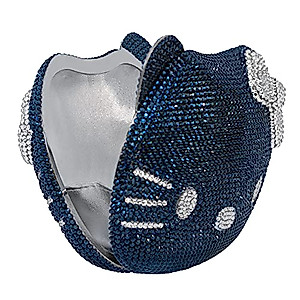 Hello Kitty Cat Crystal Clutch Couture Special Occasion Holiday Party Evening Bag Navy Blue Silver
