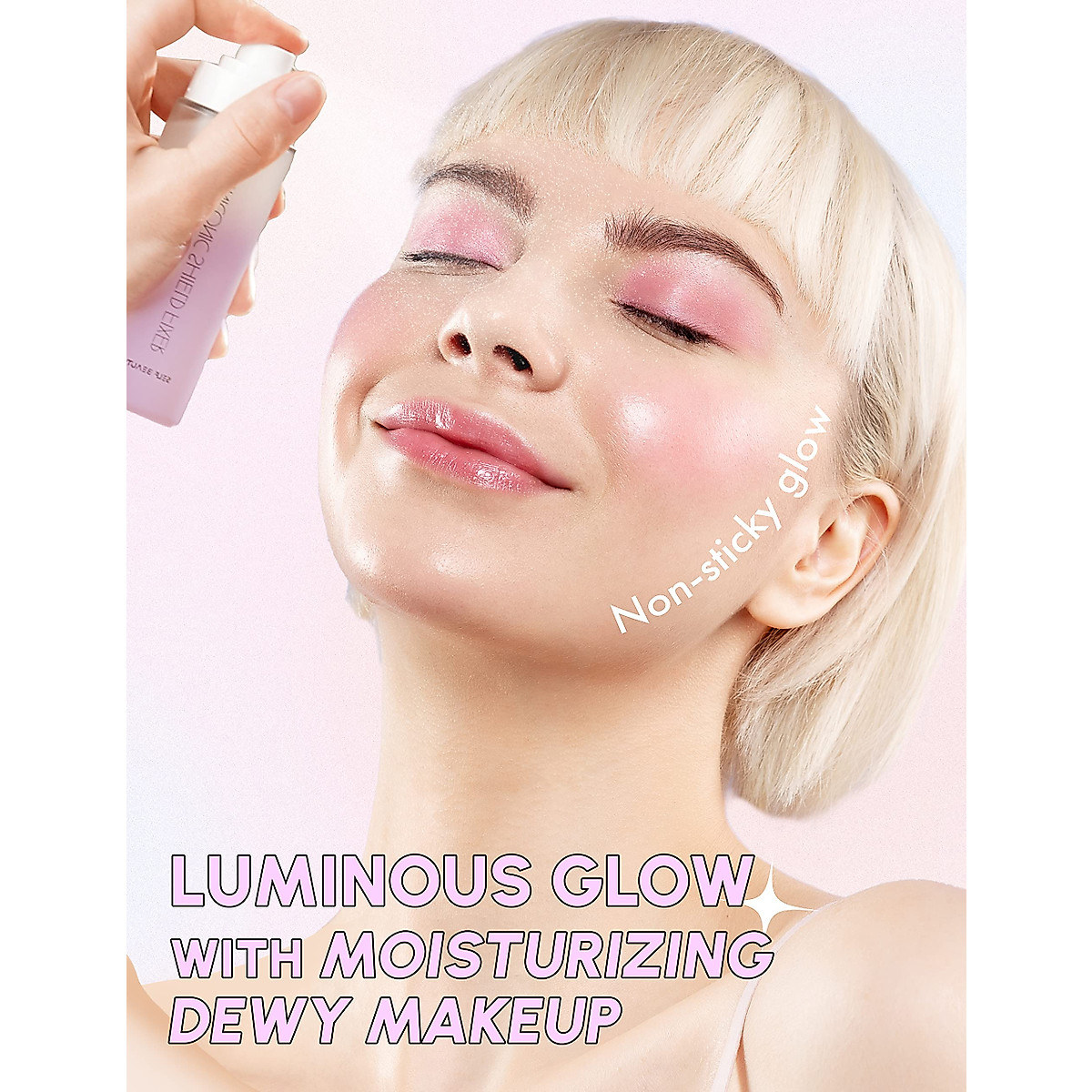 SELF BEAUTY Glow Makeup Setting Spray | Hydrating + Illuminating Makeup Setting Spray | Dewy Finish | Long-Lasting Makeup Fixing | Microfine Mist Spray | 3.38fl.oz, 100ml