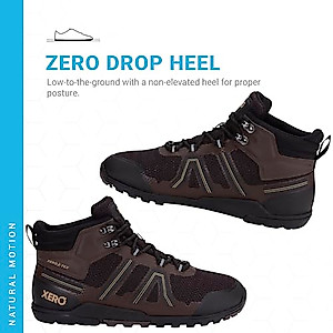 Xero Shoes Xcursion Fusion Men's Hiking Boots — As seen on Shark Tank, Zero Drop, Lightweight, Wide Toe Box, Waterproof Hiking Boots for Men — Bison, Size 10.5