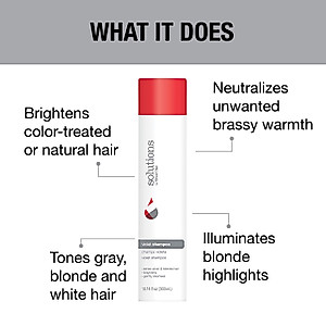 GREAT CLIPS Solutions Violet Shampoo, 10oz | Toning Shampoo Enhances Hair Color | Works on Color-Treated & Natural Hair | For Blonde, Gray, or White Hair
