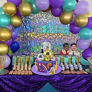 4 Packs Disco Foil Curtain, Silver Metallic Backdrop for Birthday, Bachelorette Party, 70s 80s 90s Theme Disco Party Decorations Supplies