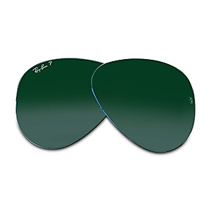 Ray-Ban Original AVIATOR LARGE METAL RB3025 62MM Crystal Green Polarized Replacement Lenses For Men For Women + BUNDLE with Designer iWear Eyewear Kit