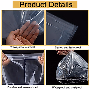 HAHZY 4Pcs Large Clear Plastic Bags, 23.6" x 35" Big Gift Bags Moistureproof Dustproof, Recyclable Clear Storage Bags for Birthday Gifts, Luggage, Furniture, Suitcase, Stroller, Chair, Bike (23 * 35)