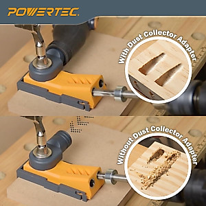 POWERTEC 71873 Twin Pocket Hole Jig set with 10 Ft. Dust Collection Hose Kit for Woodworking Power Tools Home and Wet/Dry Shop Vacuums