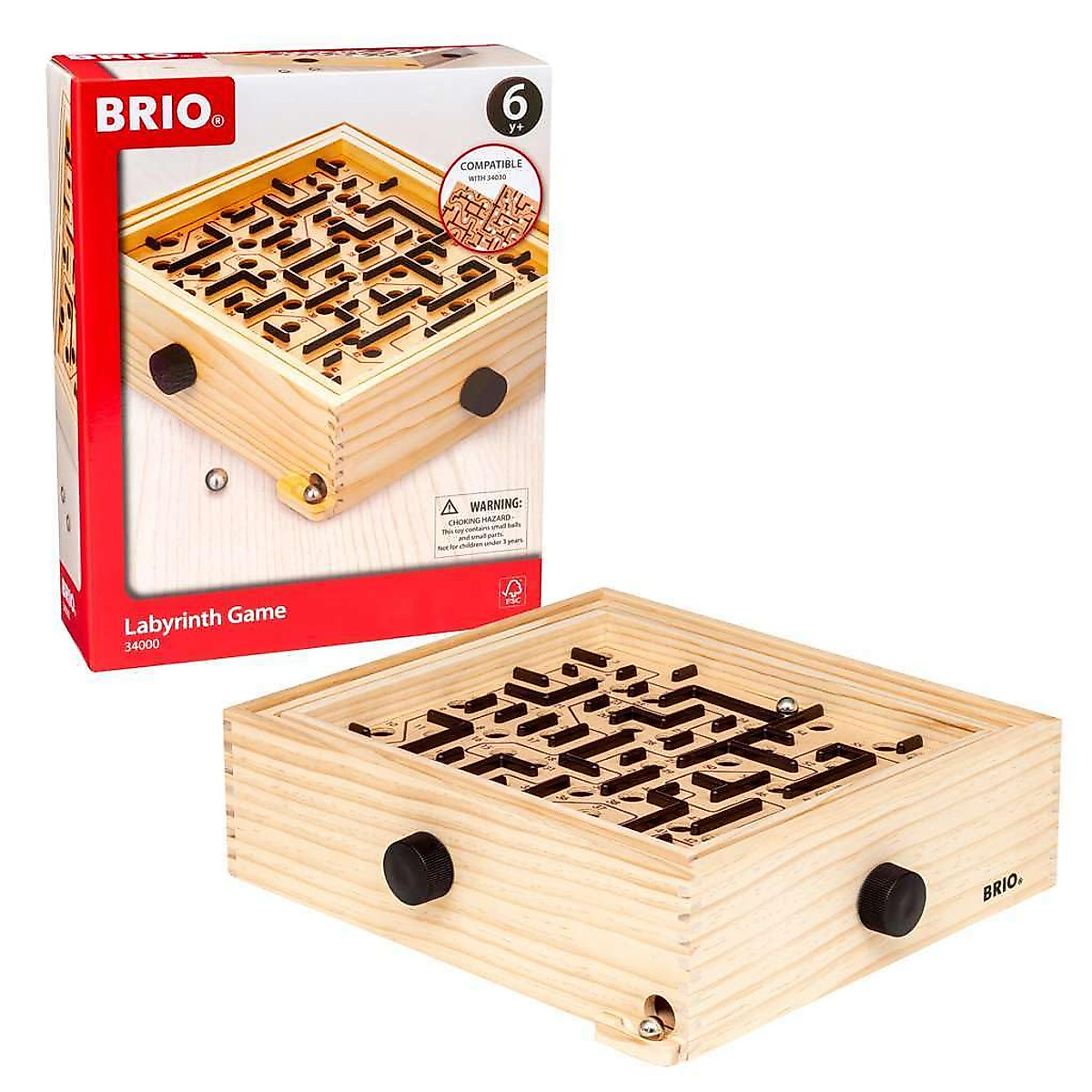 BRIO 34000 Labyrinth Game - Classic Mind-Challenging Maze | Enhances Concentration and Coordination | Perfect for Kids Age 6 and Up | Over 3 Million Units Sold