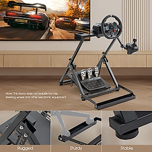 Anman Steering Racing Wheel Stand 2.0 Fit for Logitech/Thrustmaster/Fanatec G25 G29 G923 G920 T300 T248,with Foldable Fixed Slot,Not Included Pedal & Handbrake