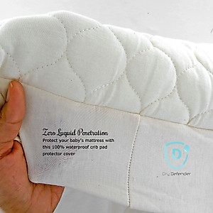 Organic, Waterproof Natural Quilted Fitted Portable/Mini Crib Pad Cover