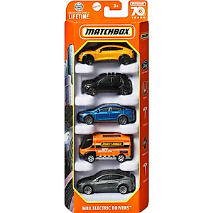 Matchbox Cars 5-Pack Toy Cars, Trucks & Aircraft in 1:64 Scale, Collectable 70th Anniversary Packaging, Set for Kids & Collectors