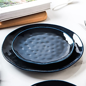 Stone lain Ivy Porcelain Dinnerware Set, 24-Piece Service for 6, Navy Blue