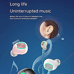 VINAU 1 Pc Wireless Bluetooth 5.3 Earphones Single Ear Stereo Sound in-Ear Earbuds with Mic Mini Handsfree Sport Headphone Compatible iOS & Android