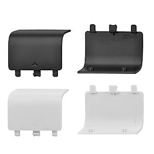 4 Pack Replacement Battery Cover Door Compatible with Xbox One, One S, One X Controller, Battery Back Shell Repair Part Compatible with Xbox Wireless Controller (Black, White)