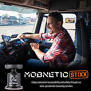 Mob Armor MobNetic Stixx - Phone Holder for Your Car, Magnetic Phone Mount for Trucks, Jeeps, and More - 90º Tilt & 360º Rotation, Compatible with iPhone & Android Smartphones