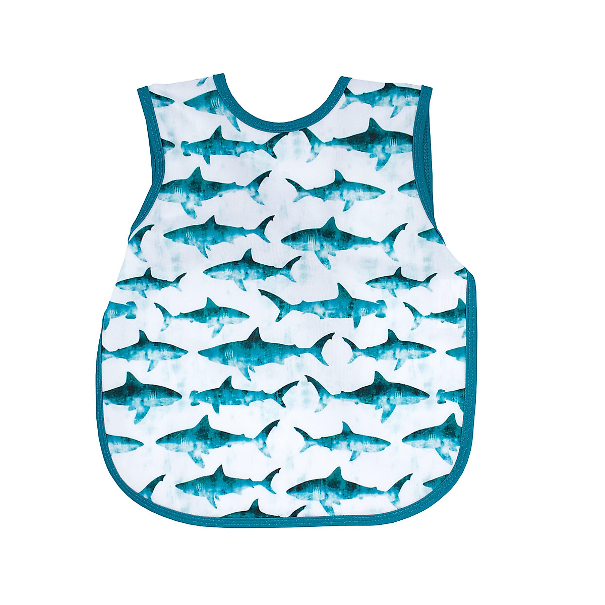 BapronBaby Shark Attack Bapron - No Neck Tie Safer Bib for Baby & Toddler - Soft Waterproof Stain Resistant - Machine Washable - Sz Baby/Toddler 6m-3T