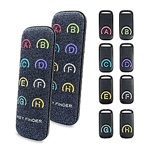 Key Finder with Extra Backup Advanced Fabric RF Transmitter, Item Locator with 131ft Working Range, Wireless Key Tracker with 85dB Loud Beep, Pet/Wallet/Phone Tracker