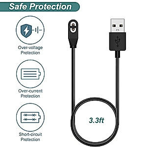 Kissmart Charger for AfterShokz Aeropex, Shokz OpenRun Mini, OpenRun Pro, OpenRun, OpenComm, Replacement Charging Cable Cord for AfterShokz Headphones [3.3ft/1m]