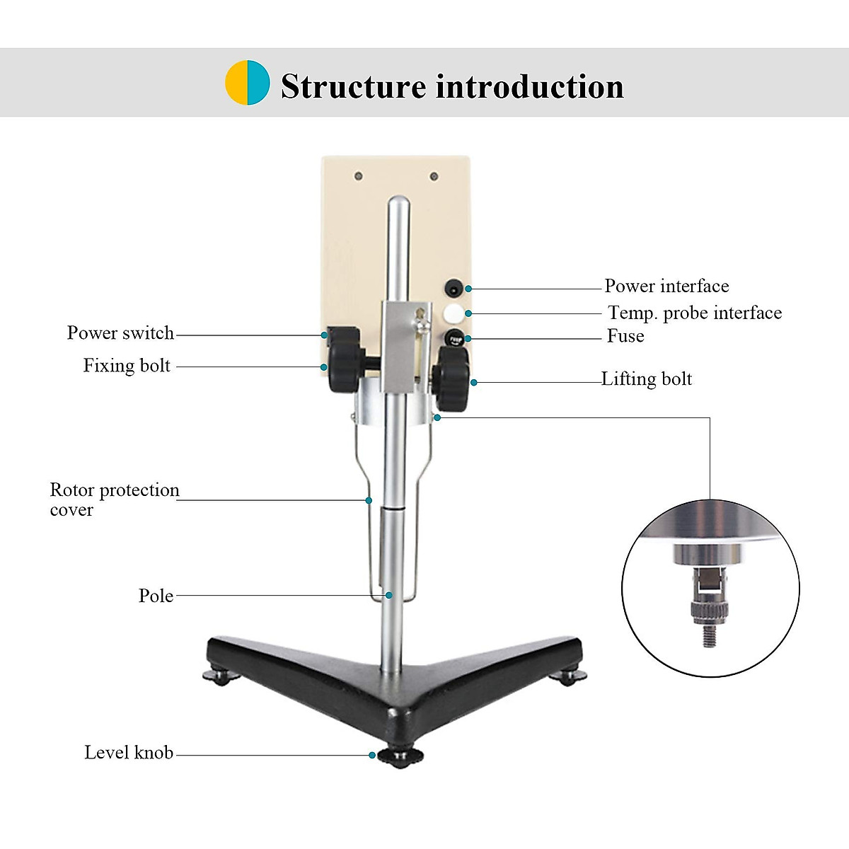 NDJ-9S Rotary Viscometer 15-100,000 mpa.s Digital Viscosity Meter Tester with Temp Probe Digital Display Viscometer 100-240v