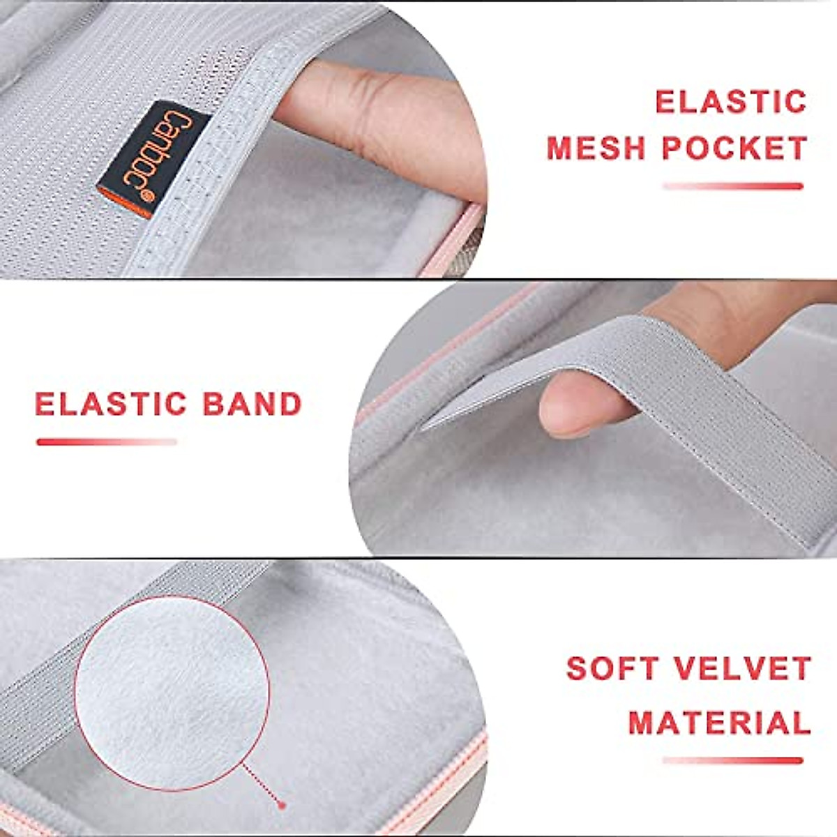 Canboc Hard Carrying Case for UCOMX Nano 3 in 1 Wireless Charger, Magnetic Foldable Charging Station, Mesh Pocket for Cable Storage or Other 3 in One Wireless Charger Accessories, Rose Gold（CASE ONLY）