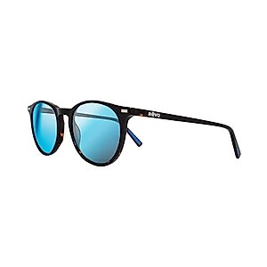 Revo Sunglasses Sierra: Polarized Crystal Glass Lens Filters UV, Small Round Frame, Tortoise Frame with Revo Blue Lens