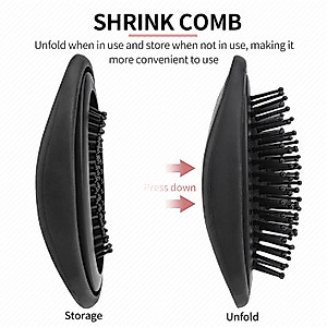Travel Hair Brush, Ancable Mini Portable Retractable Pocket Air Cushion Brush, Compact Pop Up Hair Massage Comb Brush