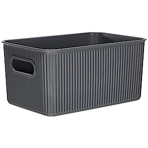 TATAY Baobab Multi-purpose Storage Basket Medium with Capacity for 5 Litres, Grey Anthracite, 18.1 x 27.2 x 13