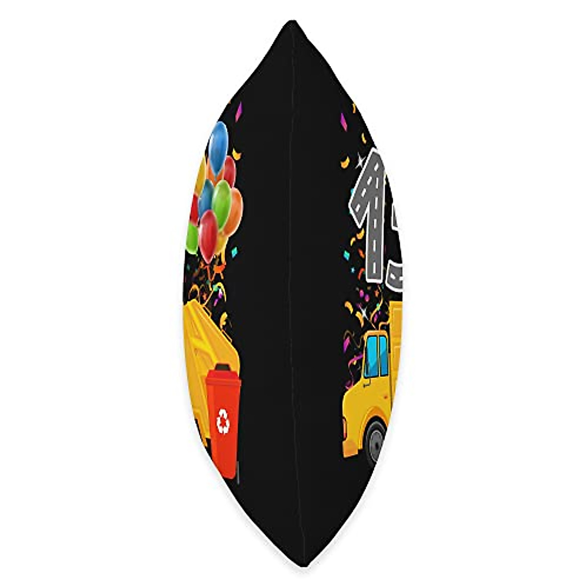 Garbage Truck Dumpsters Bin Birthday Pun Happy 13 Birthday Rear Loader Garbage Truck Throw Pillow, 16x16, Multicolor