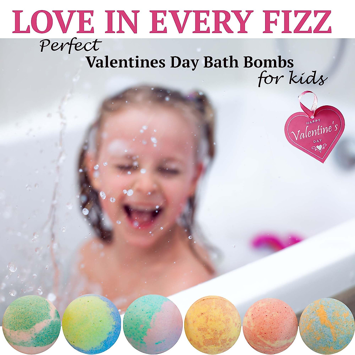 Unicorn Love Bath Bombs for Girls with Jewelry Inside + Free Jewelry Box - Organic, Skin Moisturizing, Natural Bubble Bath Bombs with Surprise Inside, Valentine's Day Gifts for Kids, Tween Girls