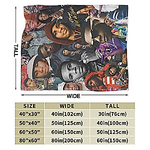 A Boogie Rapper Wit Da Hoodie Band Throw Blanket Soft Cozy Flannel Blankets Decor for Bed Couch Living Room Travel Outdoor 40"X30"