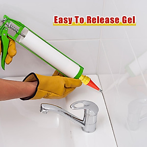 30Pcs Caulking Finisher Kit, 16Pcs Caulking Nozzle Tips Reusable Caulking Nozzle Coating Caulking Tool Kit with 8 Connector Caulking Guns and 4 Grout Scraper 2 Brush for Bathroom Doors Windows