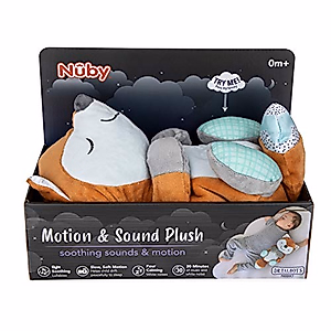 Nuby Lifelike Animated Sleeping Fox with 8 Soothing Lullabies & 4 Calming White Noises, 30 Min Non-Stop