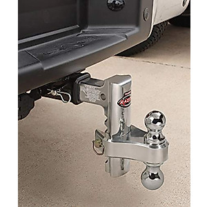 Trimax TRZ4ALRP 4" Aluminum Adjustable Hitch with Dual Hitch Ball and Receiver Adjustment Pin, Silver
