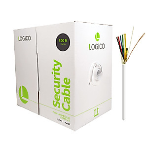 LOGICO Security Wire Burglar Alarm 22/6 Cable 500FT Stranded Shielded White 500'