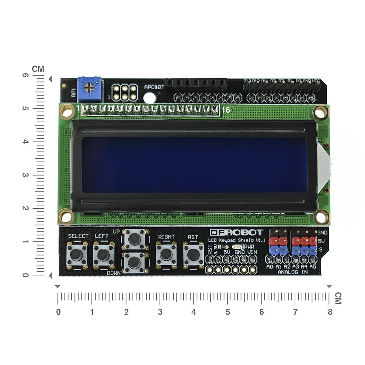 DFROBOT-DFR0009 Gravity: 1602 LCD Keypad Shield For Arduino
