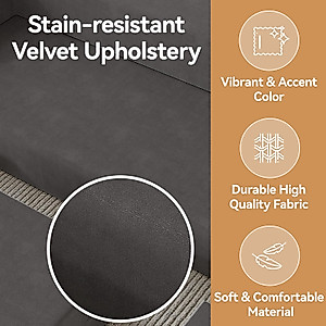 Vivaadecor 80'' Folding Bed Couch, Foam Floor Sofa with 3Ottomans& Washable Velvet Cover,Modular Sectional Sofa Futon Sleeper Convertible Memory Mattress for Guest/Living Room/Playroom,Queen,Deep Grey