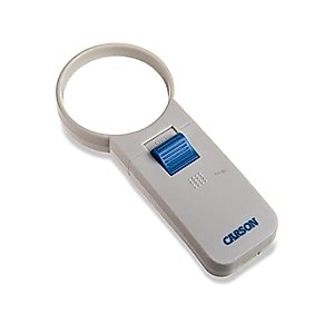 Carson Illuminated LED Lighted 5x Hand Held 2.5'' Aspheric Magnifier (SV-50),White