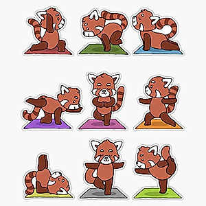 Evan Decals Yoga Red Panda Meditation Yogi Namaste Sport Gift Sticker Vinyl Bumper Sticker Decal Waterproof 5 Inches EVAN-YOGA-STICKERS-7351