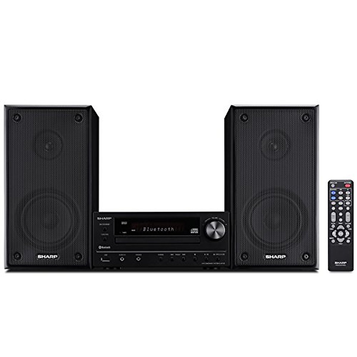 Sharp XLHF102B HI Fi Component MicroSystem with Bluetooth, USB Port for MP3 Playback, Built-in CD Player, AM/FM Tuners, 50W RMS, Remote Included, Black