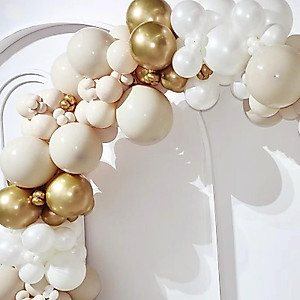 Double Stuffed Nude Balloons, Blush Nude Balloon Arch,18 12 10 5 Inch Double Stuffed Cream Peach Balloon Different Sizes for Neutral Baby Shower,Boho Party,Gender Reveal Party,Bridal Shower (Nude)