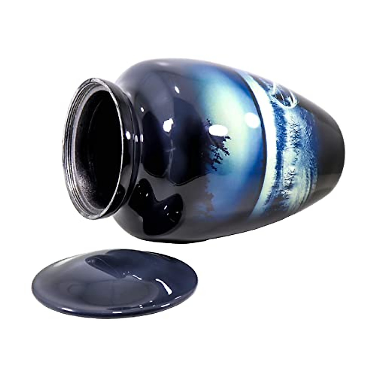THE ASCENT MEMORIAL Urns for Human Ashes Adult Male Female | Handcrafted Large Handcrafted Funeral Cremation Urns | Complimentary Mini Keepsake Token | Velvet Carry Bags for Keepsake and Urn