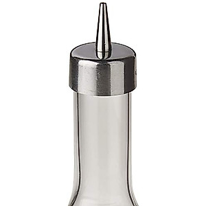 Viski Bitters Bottle with Stainless Steel Dasher Top Liquor Pourers, 6 oz, Clear