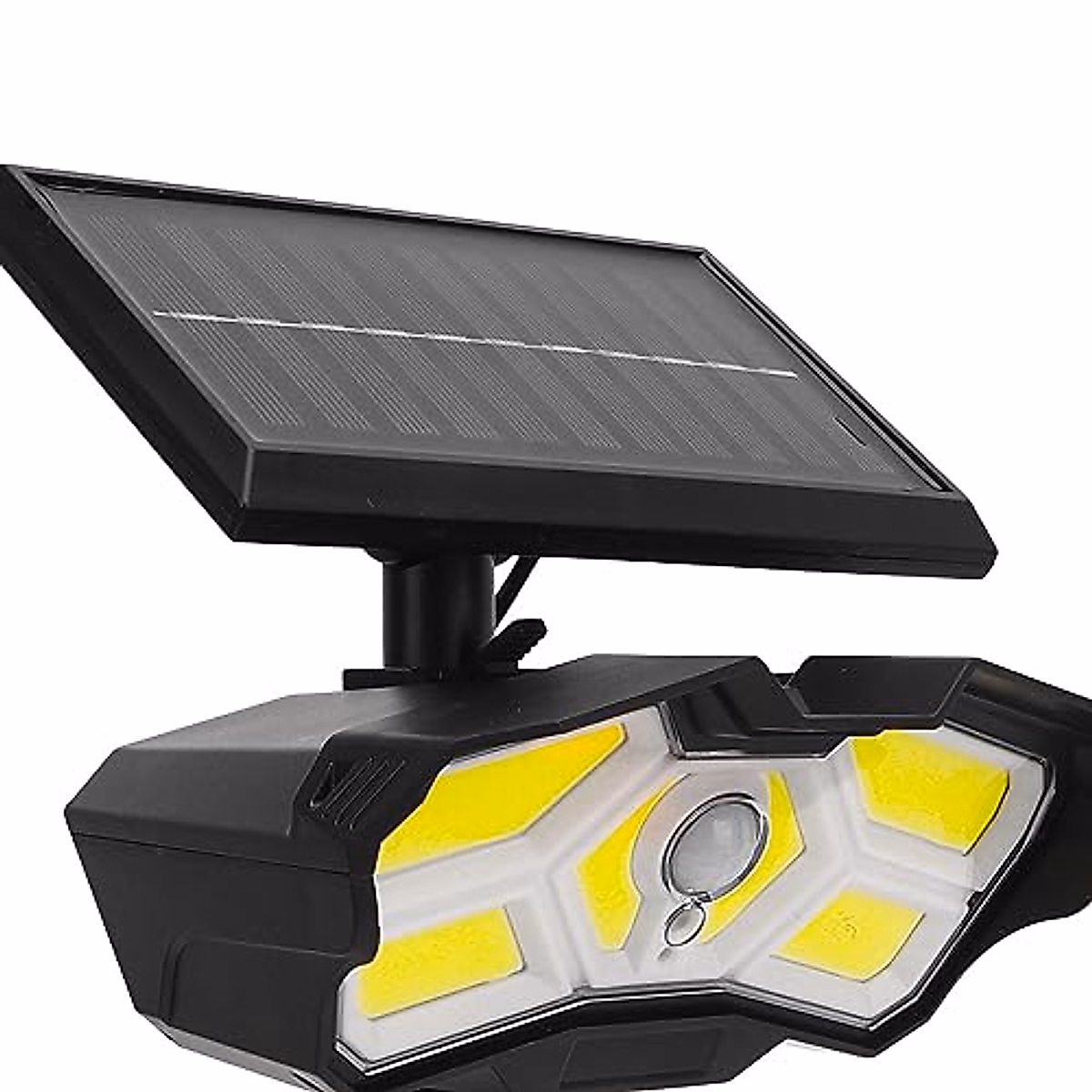 Kadimendium Bright Solar Flood Lights Auto Induction Multiangle Lighting 2 Brightness Modes Weatherproof 2400mAh Solar Landscape Spotlights for Yard (ASTEY-KXK-600-128COB)