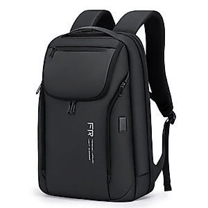 FENRUIEN Laptop Backpack for Men, 15.6 Inch Computer Anti-theft Waterproof Backpack with USB Charging Port and YKK Double Zippers, Business Mens Backpacks for Work Office School Travel