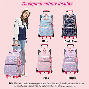Girls Rolling Backpack Elementary Student Outdoor Travel Trolley Bag Bookbag with Wheels