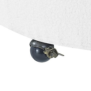 KEVINSPACE 30'' Small Swivel Barrel Chair, Comfy Round Club Chairs for Living Room Bedroom, Swivel Single Sofa with 4 Universal Caster Wheels Lounge Accent Chair Boucle Armchair White