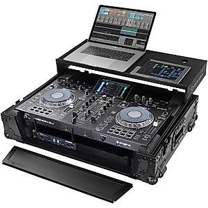 Odyssey Cases Denon Prime 2 Glide StyleTM Black Flight Case with 1U Rack Space.