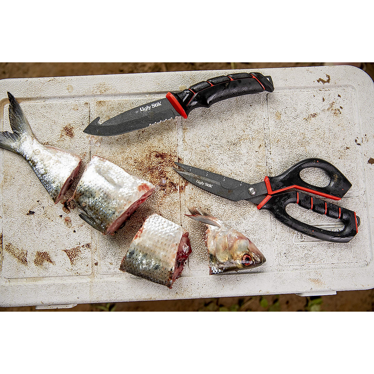 Ugly Stik Tools Gut Hook Bait Fishing Knife, Black