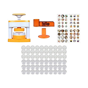 DYNWAVE DIY Pin Badge Button Maker Brooch Pin Making Machine Lightweight Decoration Supplies Creative Badge Die Mould Button Maker Machine for Kids, with 48 Set