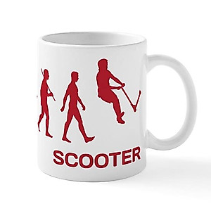 CafePress Darwin Ape To Man Evolution Push Kick Scooter Mug Ceramic Coffee Mug, Tea Cup 11 oz