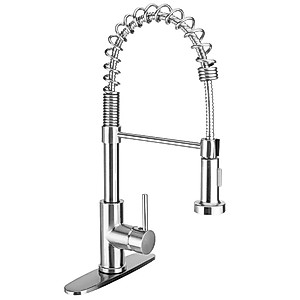 Bathtub Faucet Water Tap 9/16 Thread Single Lever Pull Out Spring Spout Kitchen Faucet Water Tap with Rotatingfor Kitchen Accessories