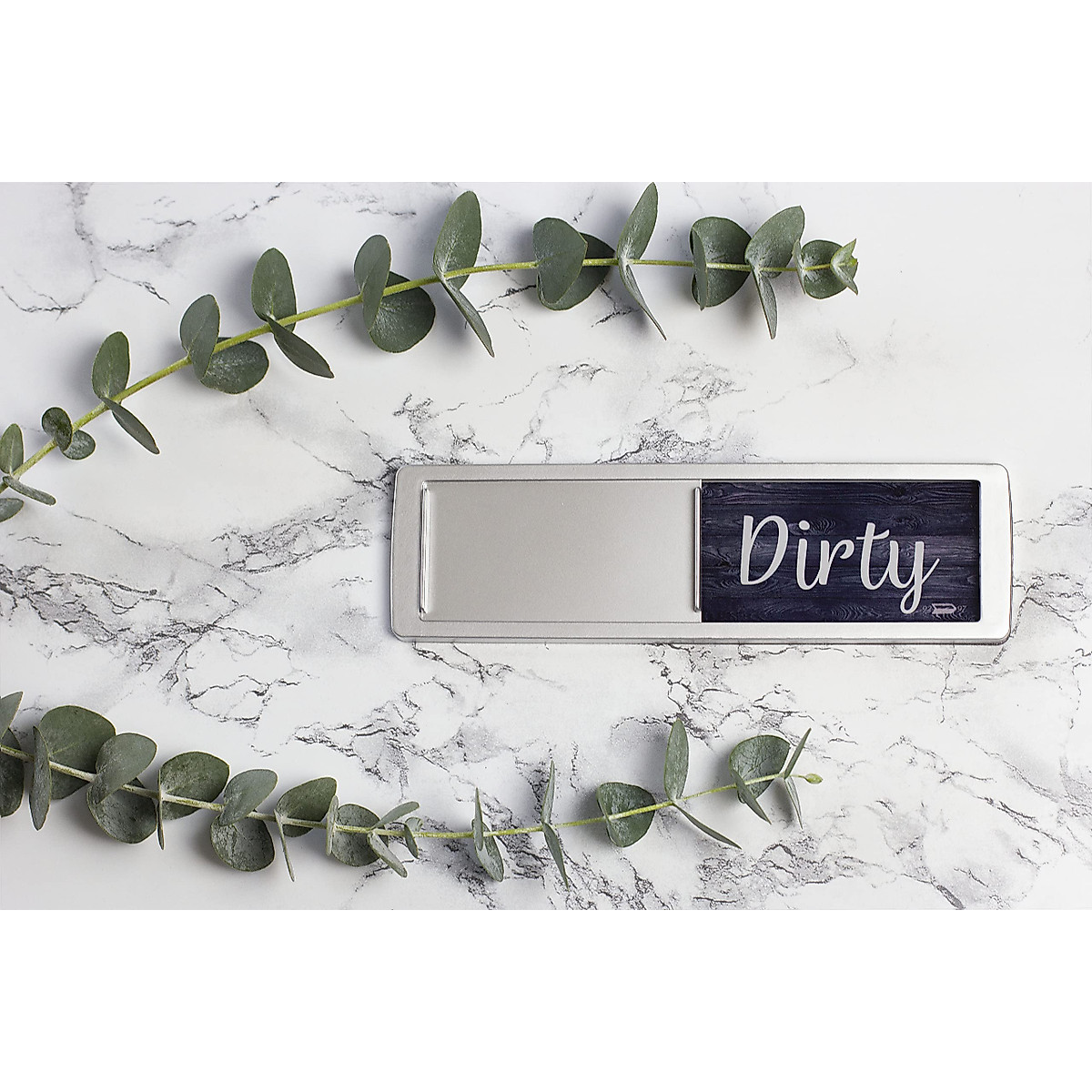 Dishwasher Magnet Clean Dirty Sign, Strong Clean Dirty Magnet for Dishwasher, Universal Dirty Clean Dishwasher Magnet Indicator for Kitchen Organization, Slide Rustic Farmhouse Black and White Wood