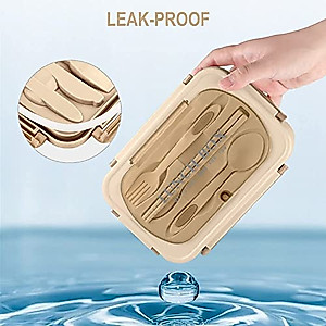 WILDAURORA Bento Box for Adult, 1200 ML Lunch Containers for Adults, LeakProof Lunch Box with Utensils, BPA Free, 3 Compartment Bento Box Microwave Safe